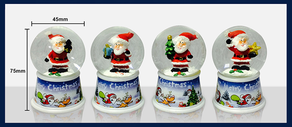 Cute Snowman Mini 45mm Round Glass Water Ball Beauriful Printing Base ...