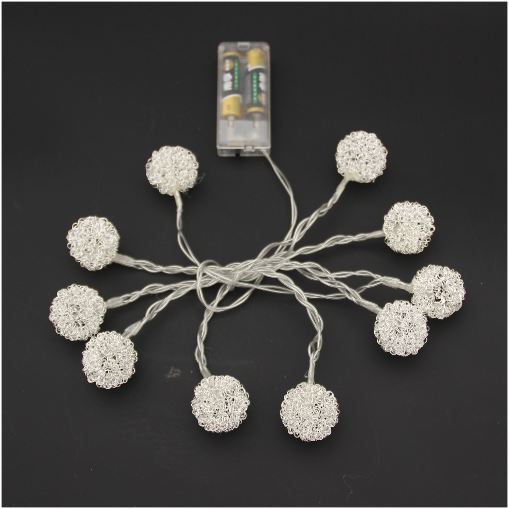 Metal LED Color Ball Pendant Decorative Light String Holiday Decoration ...