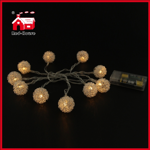 Metal LED Color Ball Pendant Decorative Light String Holiday Decoration ...